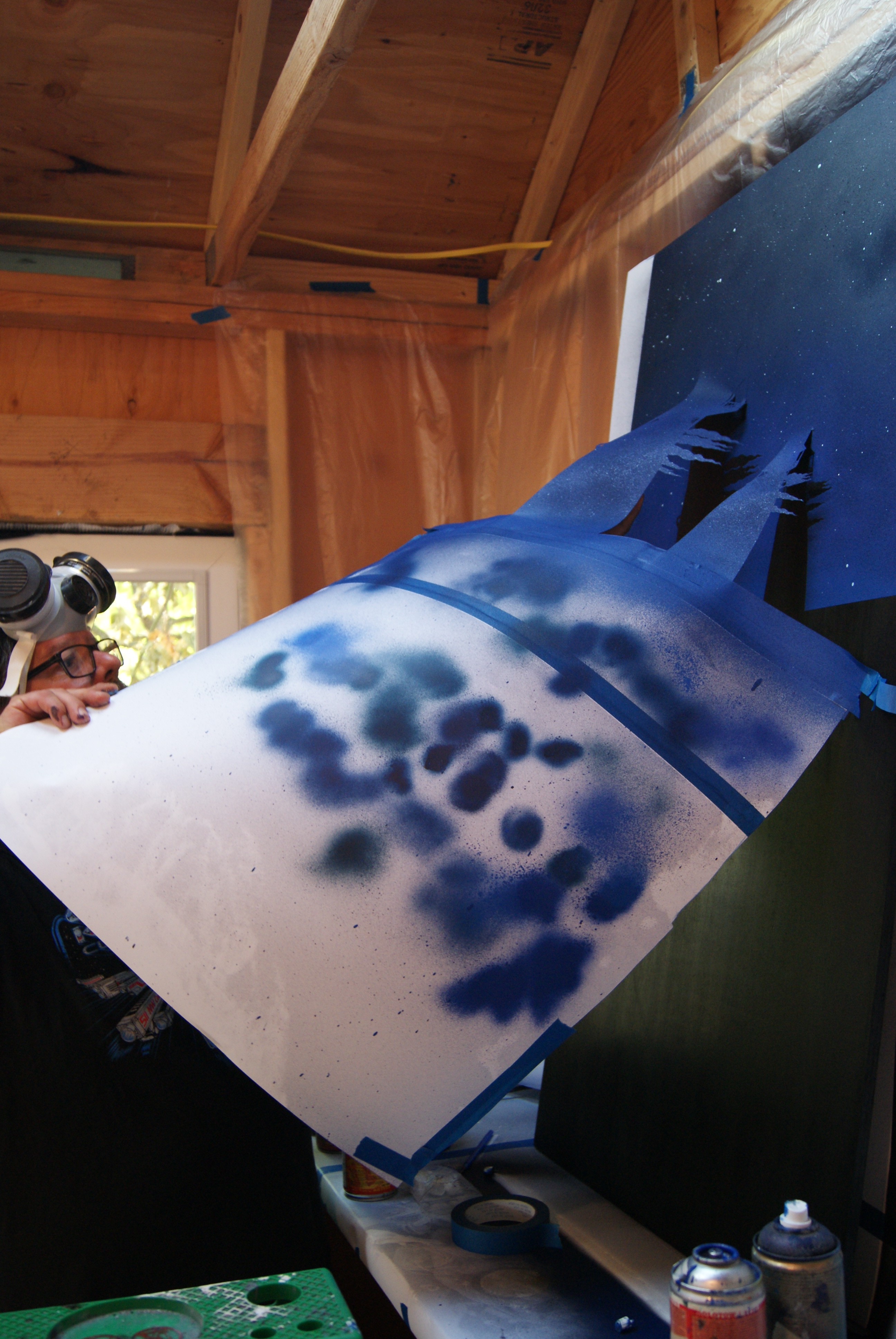 Stenciling Process | Art by Sam Koss